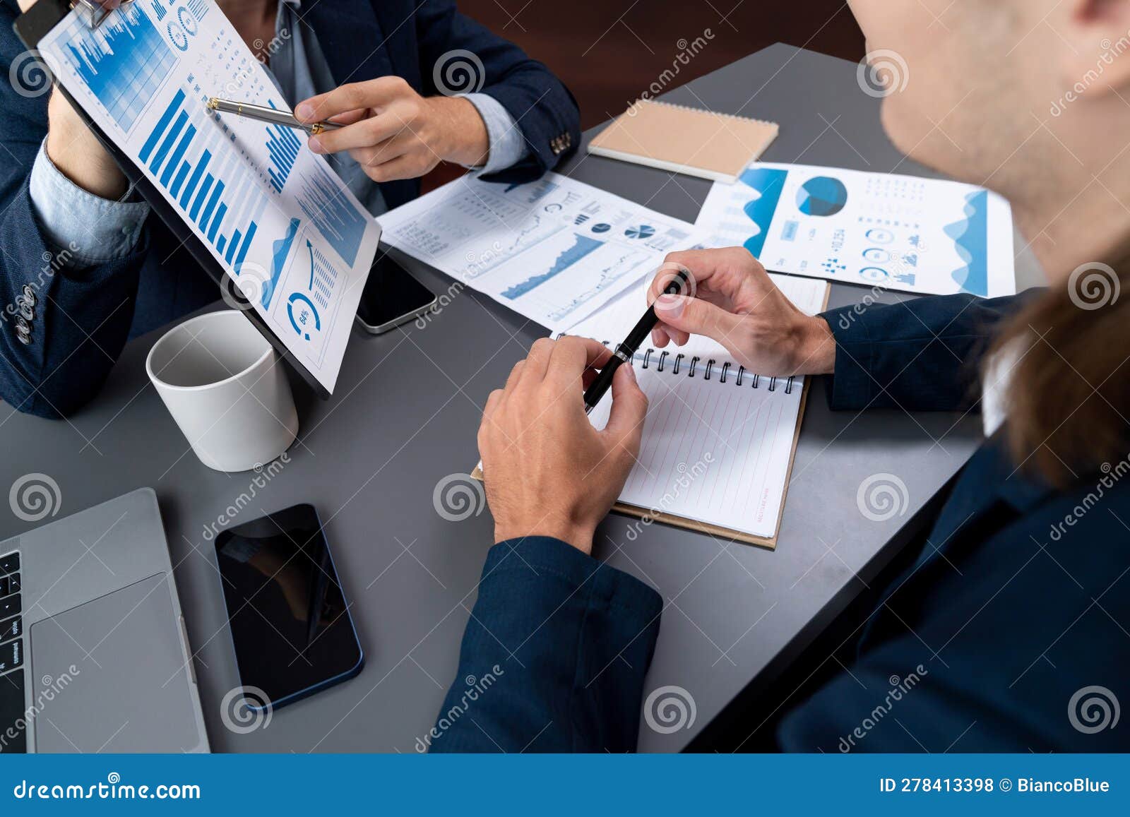 Analyst Team in Office Analyzing Financial Data Analysis Papers. Entity ...