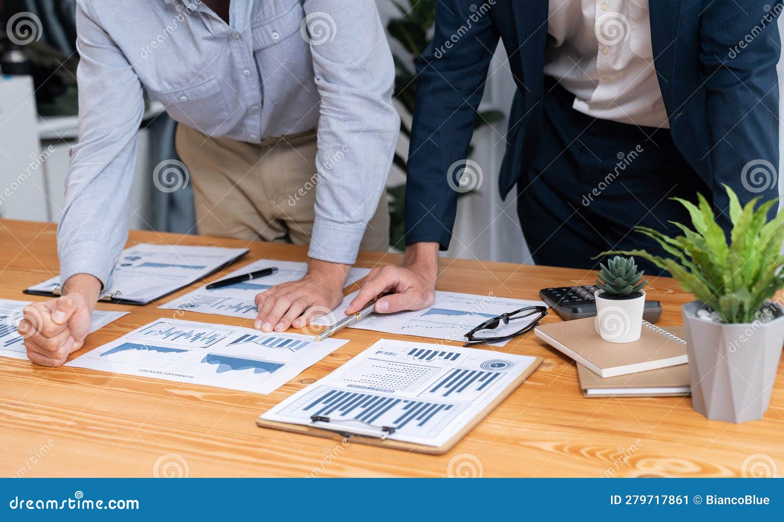Analyst Team in Office Analyzing Financial Data Analysis Papers. Entity ...