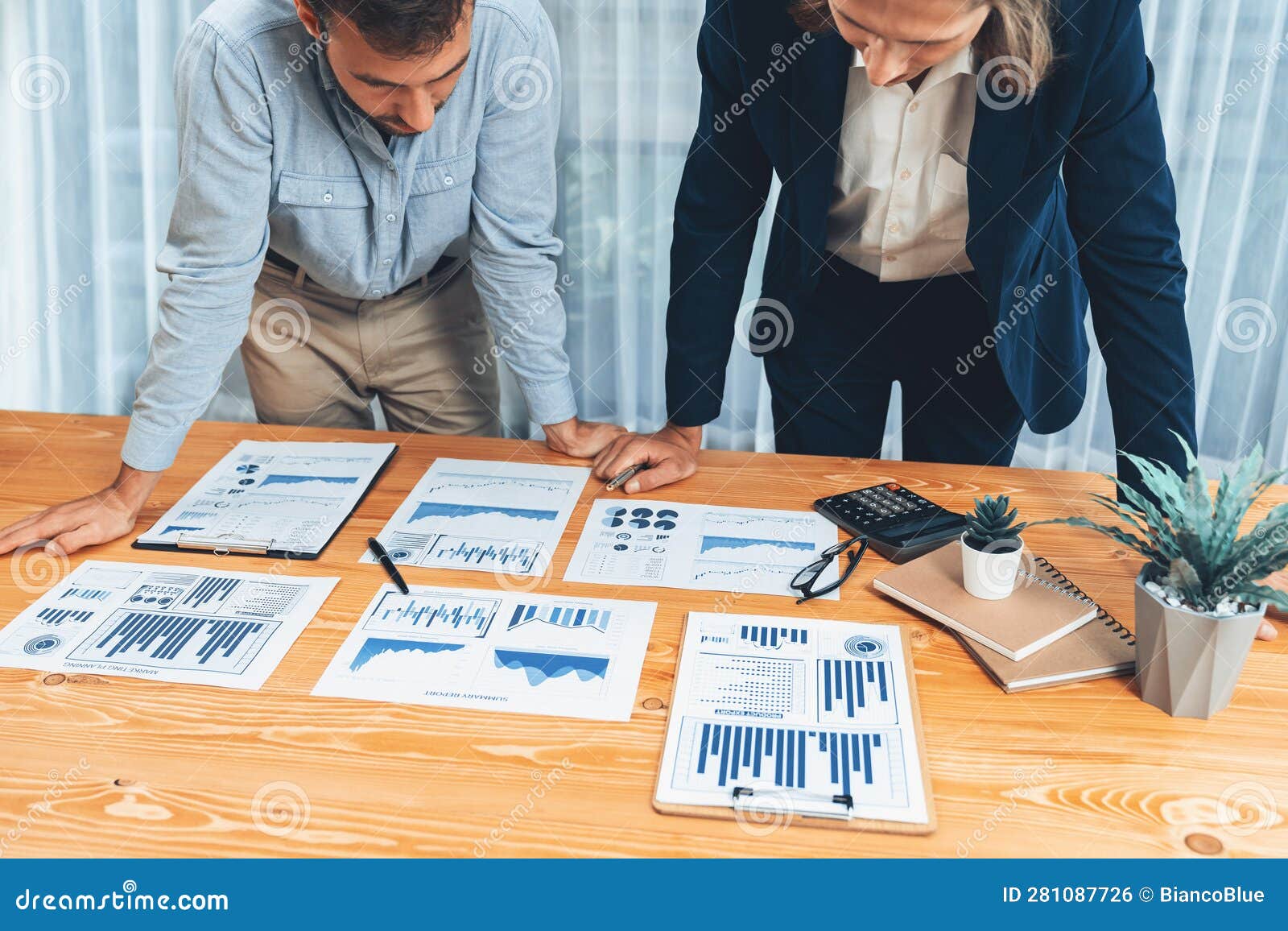 Analyst Team in Office Analyzing Financial Data Analysis Papers. Entity ...