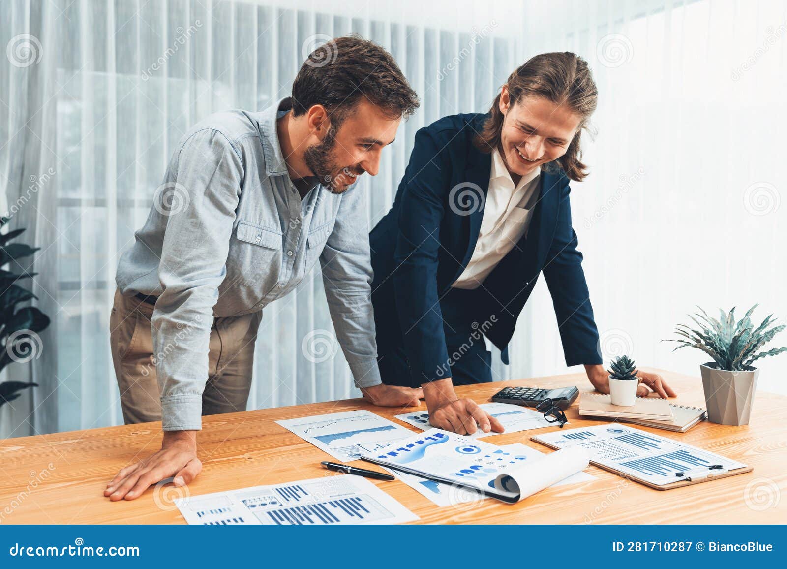 Analyst Team in Office Analyzing Financial Data Analysis Papers. Entity ...