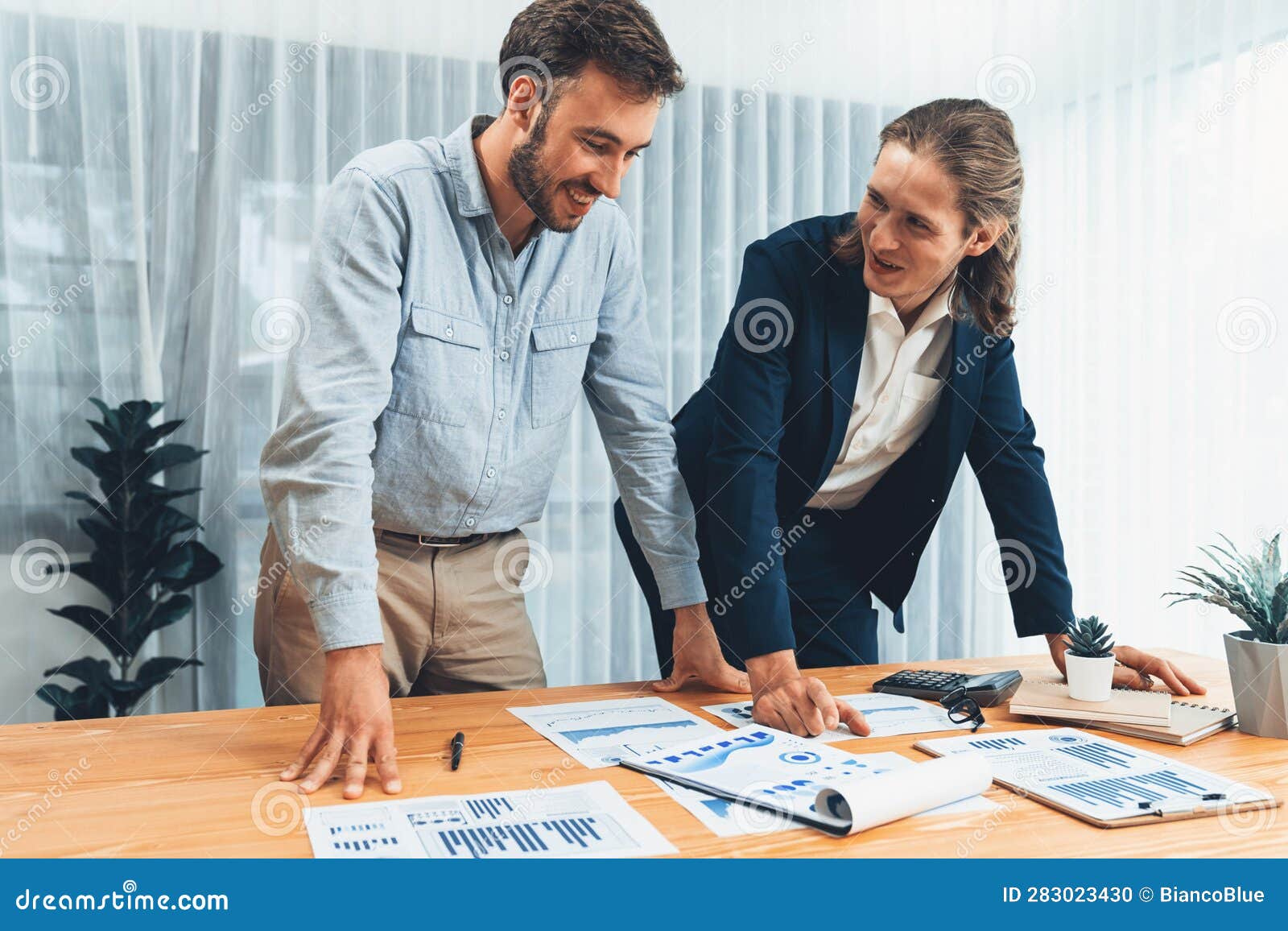 Analyst Team in Office Analyzing Financial Data Analysis Papers. Entity ...