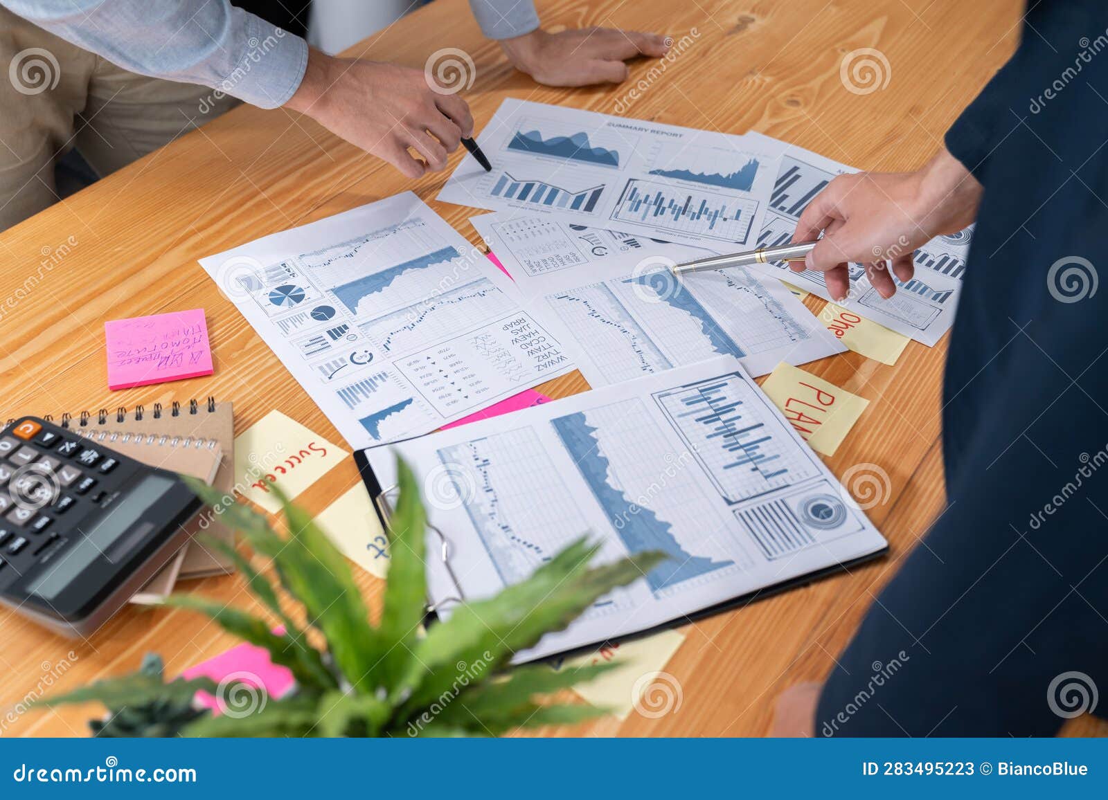Analyst Team in Office Analyzing Financial Data Analysis Papers. Entity ...