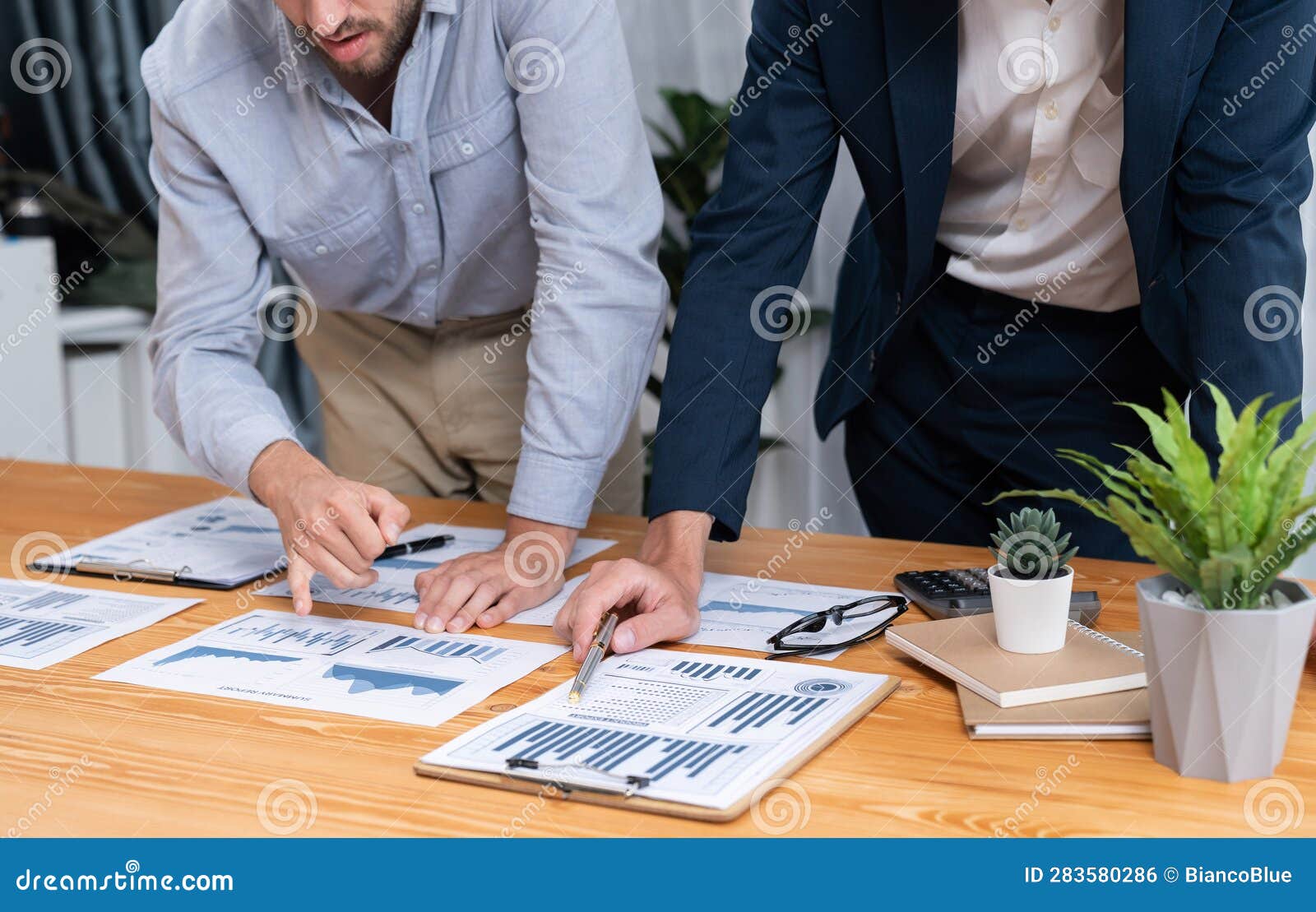 Analyst Team in Office Analyzing Financial Data Analysis Papers. Entity ...