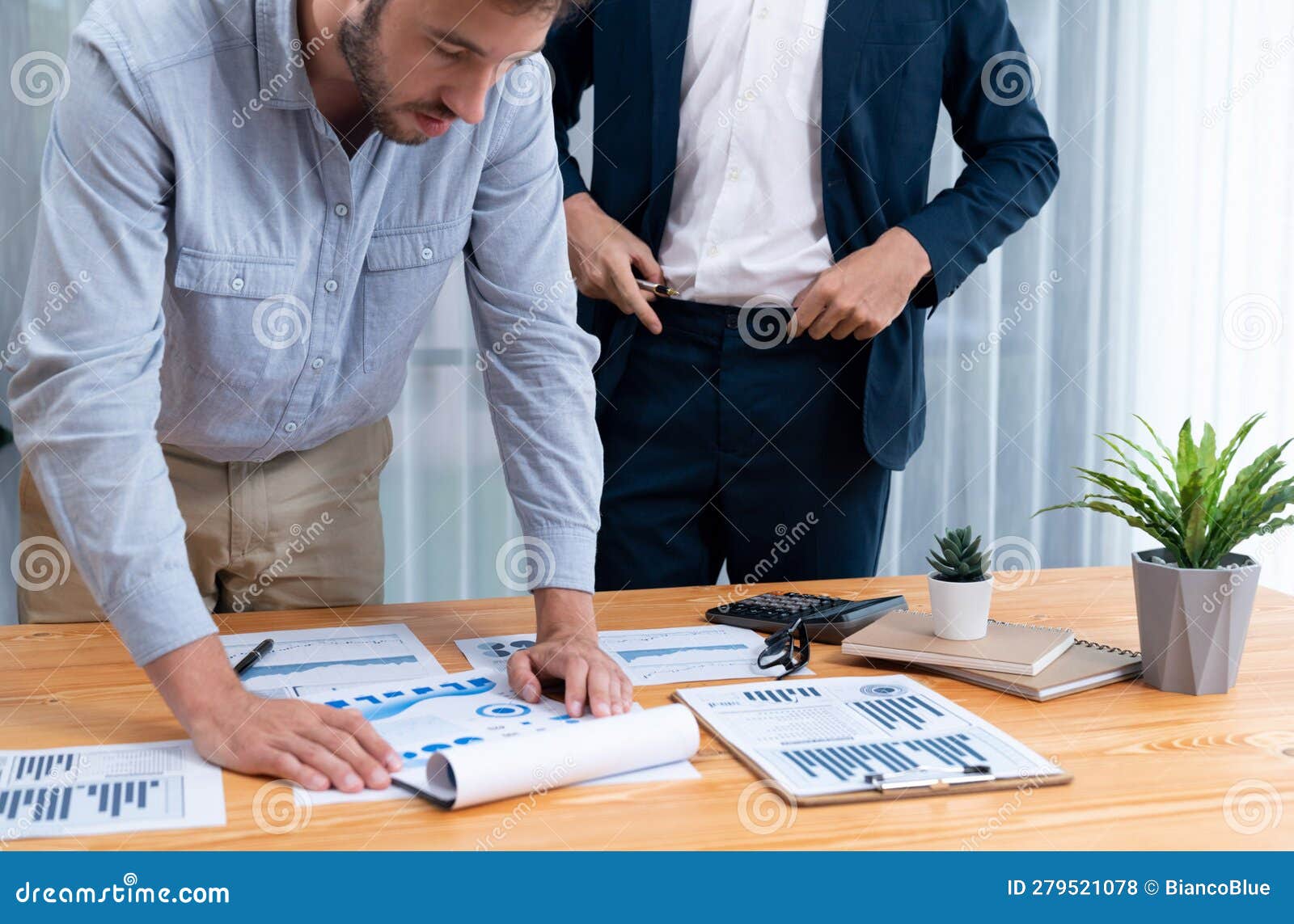 Analyst Team in Office Analyzing Financial Data Analysis Papers. Entity ...