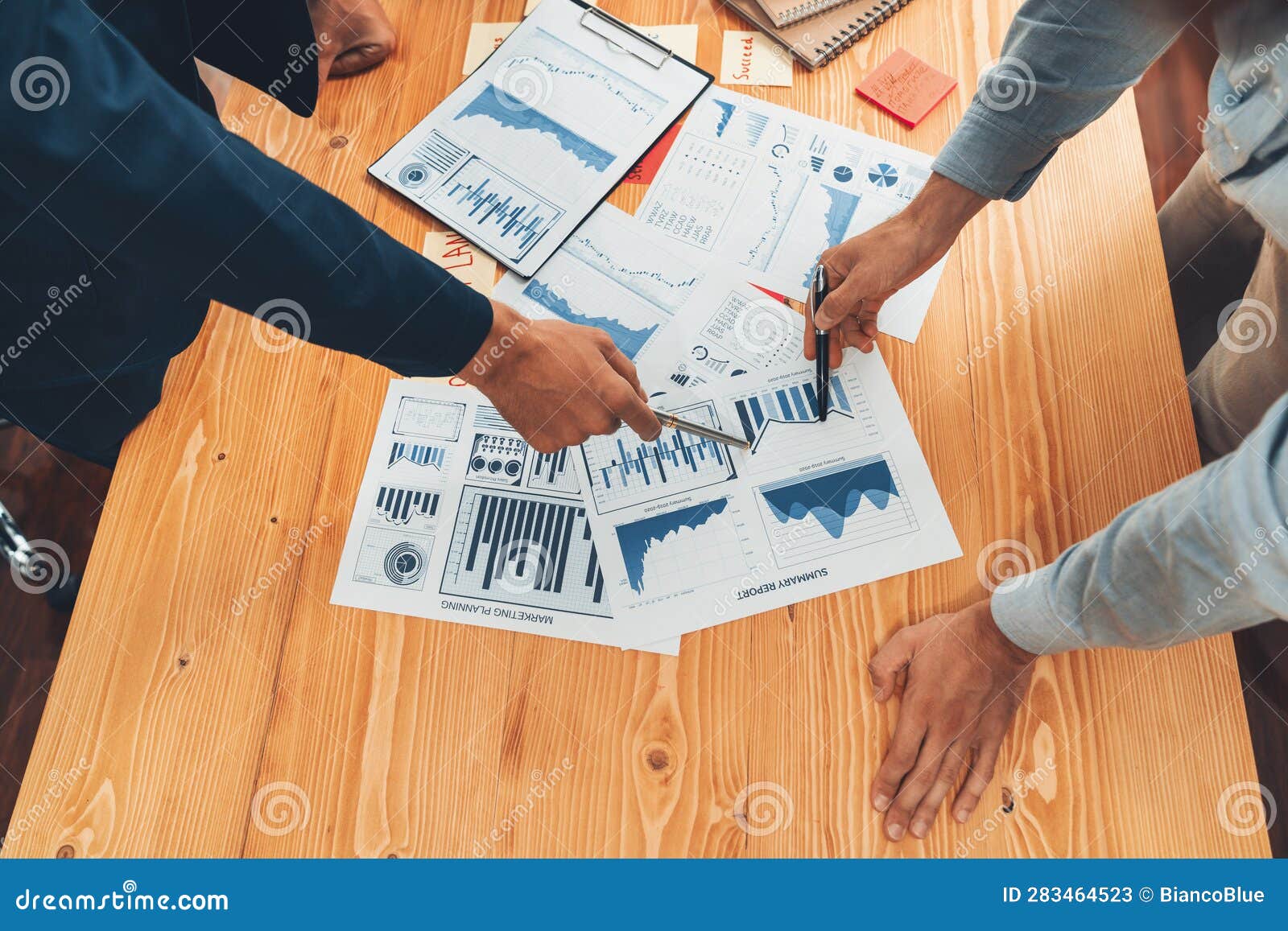 Analyst Team in Office Analyzing Financial Data Analysis Papers. Entity ...