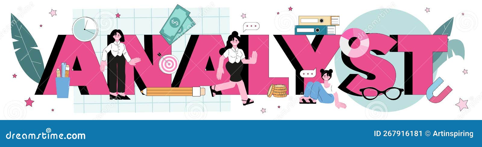 Analyst Typographic Header. Financial Operation Optimization, Marketing ...