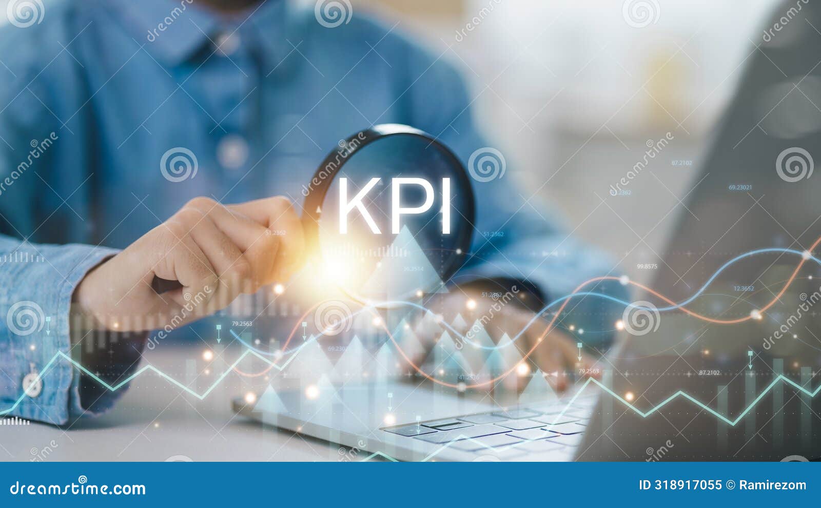 An Analyst Uses A Computer And Dashboard For Data Business Analysis And ...