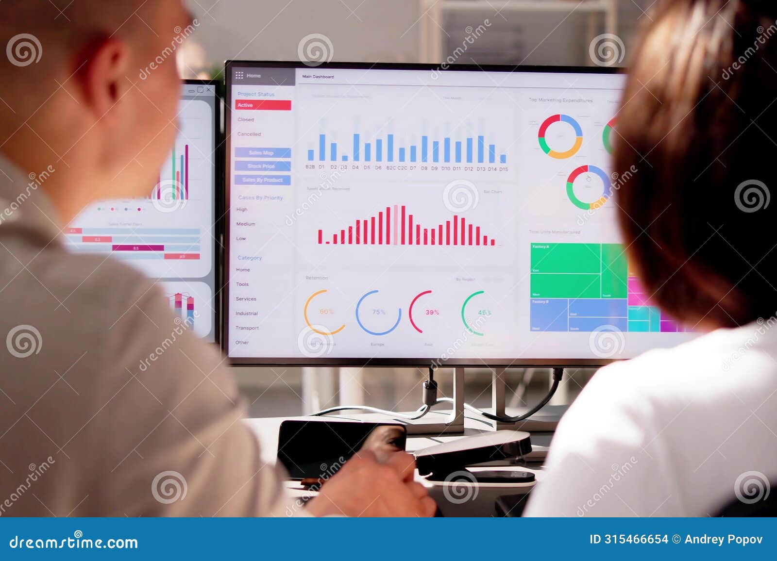 Analyst Using Data Analytics Dashboard Stock Photo - Image of advisor ...