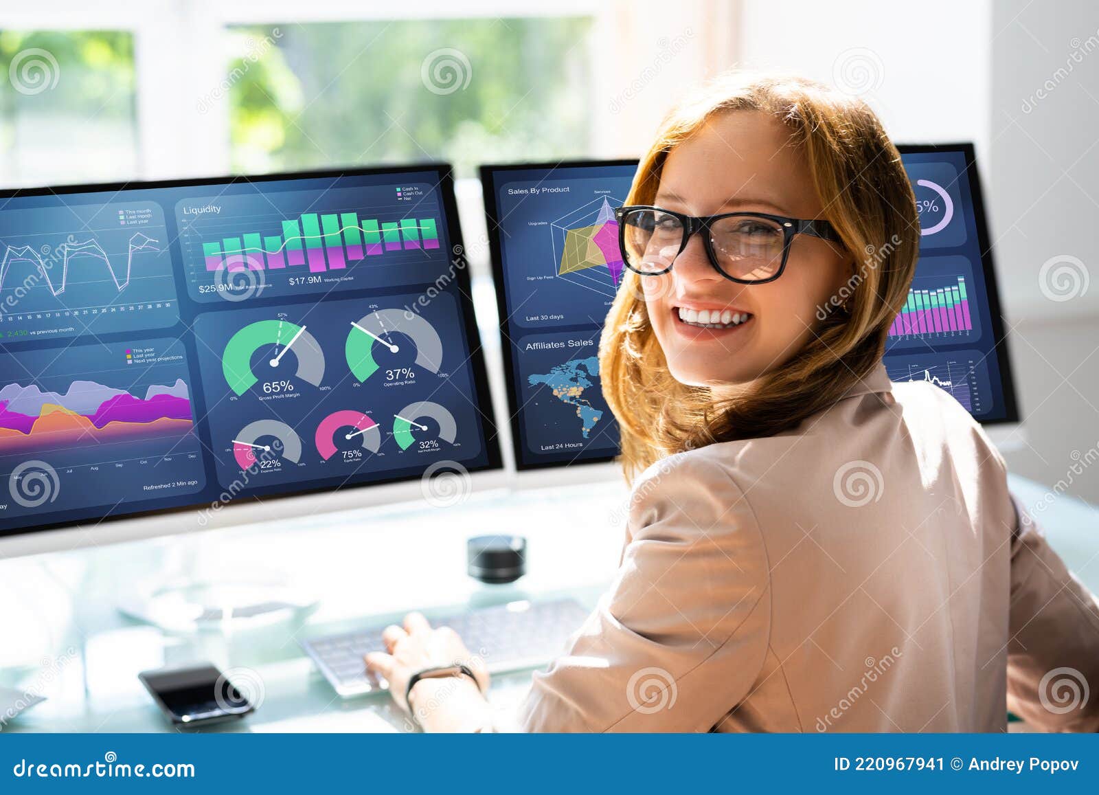Analyst Woman Looking stock image. Image of analytics - 220967941