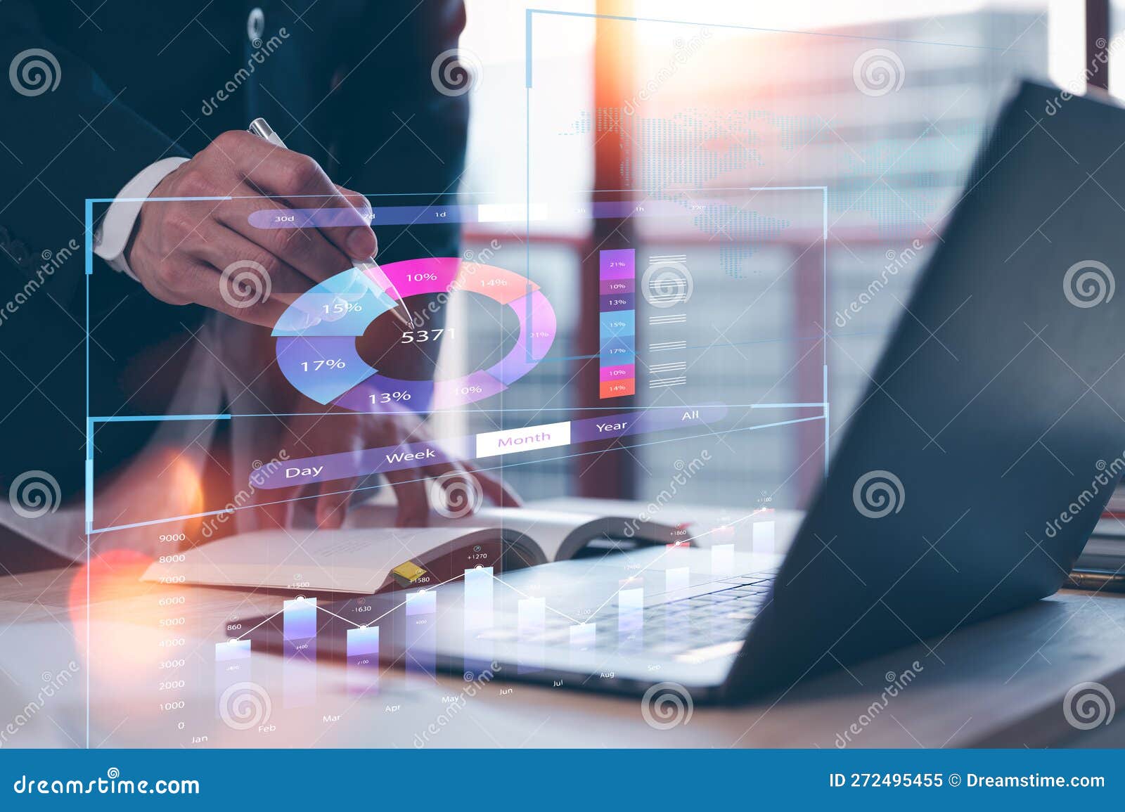 Analyst Working with Business Analytics and Data Management System ...