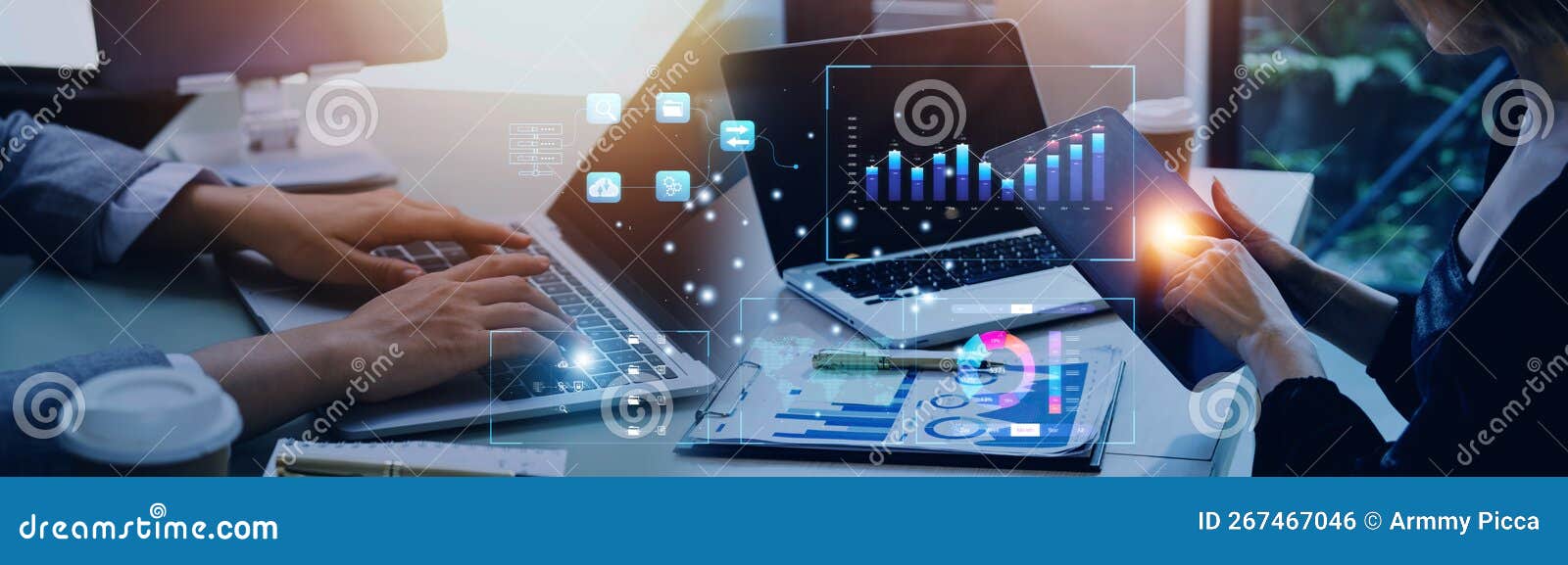 Analyst Working with Business Analytics and Data Management System on ...