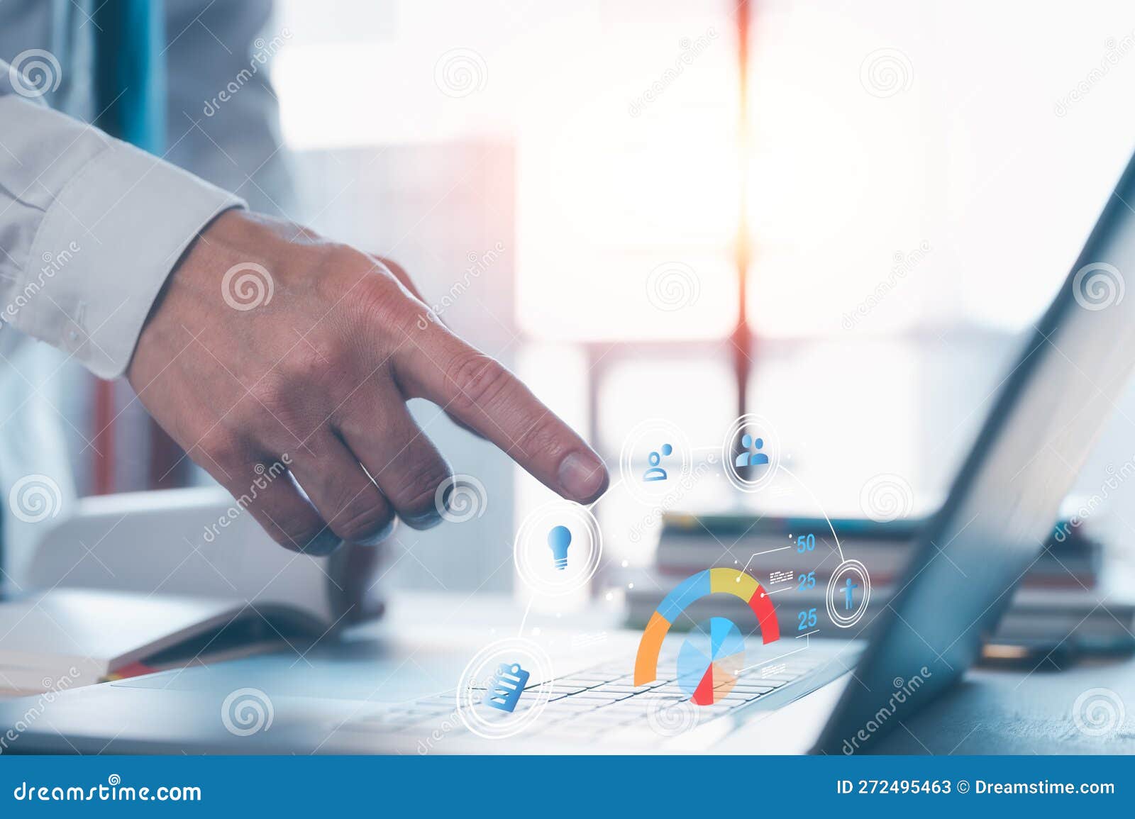 Analyst Working with Business Analytics and Data Management System on ...