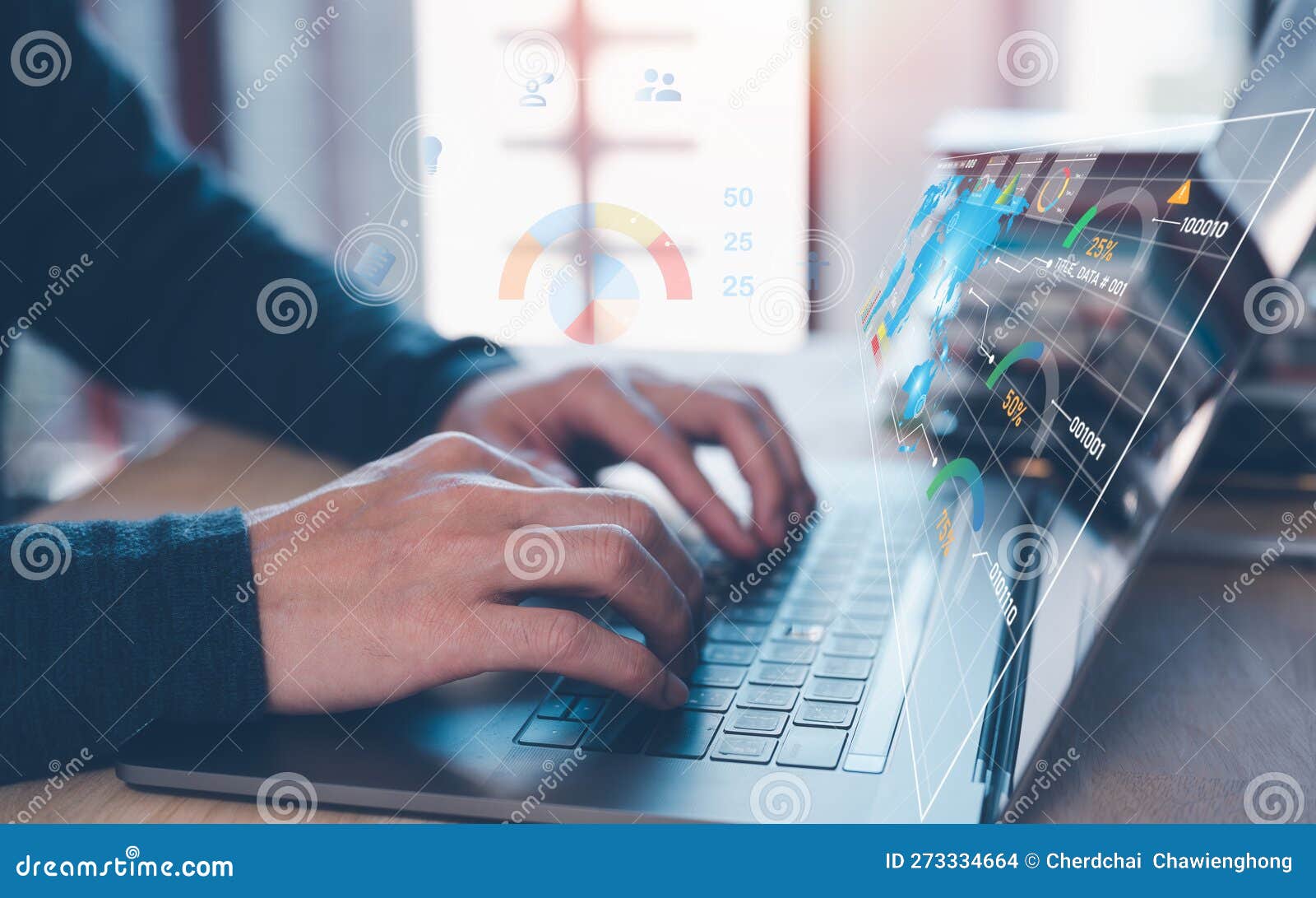 Analyst Working with Business Analytics and Data Management System ...