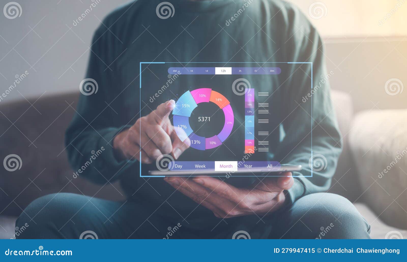 Analyst Working with Business Analytics and Data Management System on ...