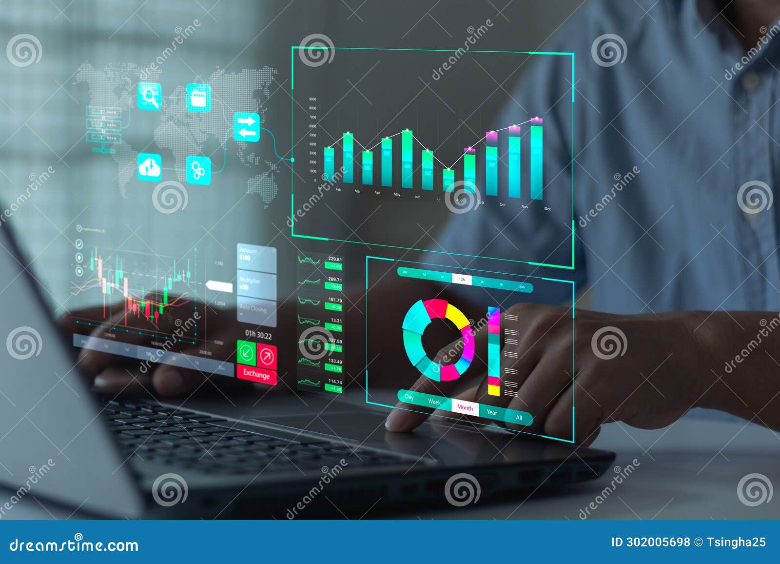 Analyst Working with Business Analytics Technology and Data Management ...