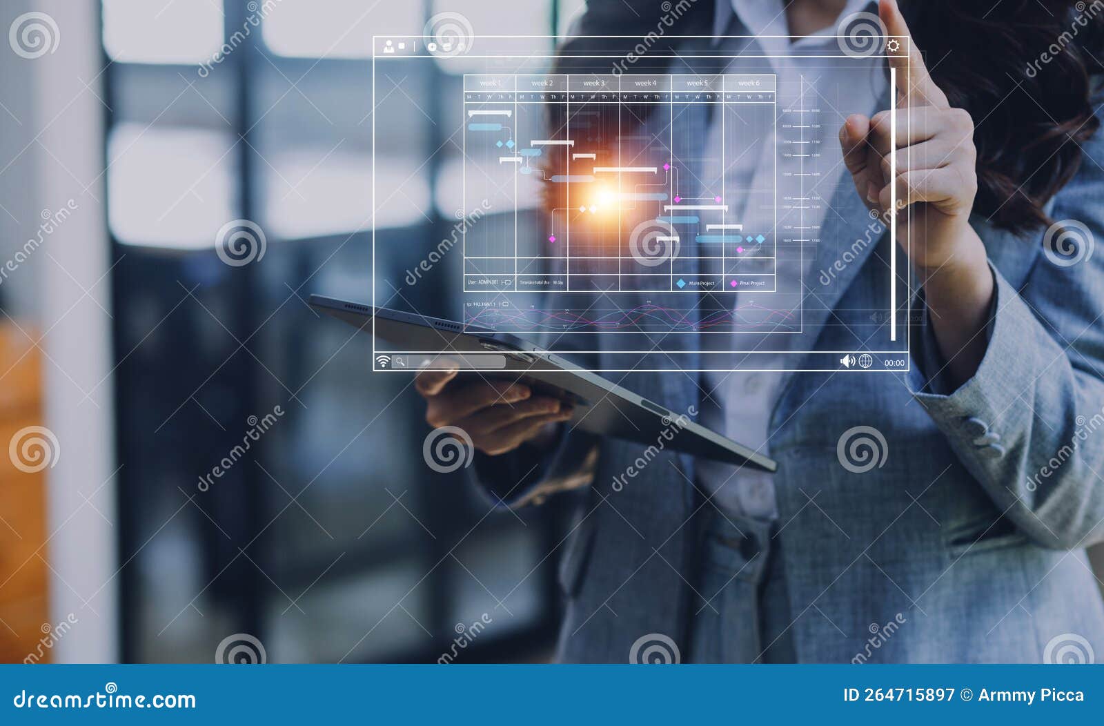 Analyst Working with Computer in Business Analytics and Data Management System To Make Report ...