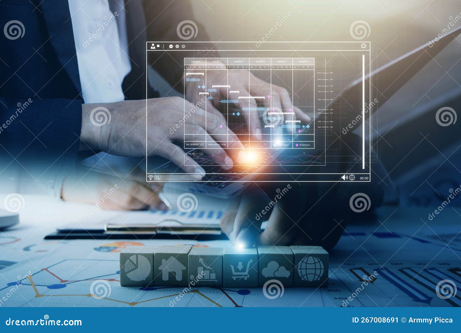 Analyst Working with Computer in Business Analytics and Data Management ...