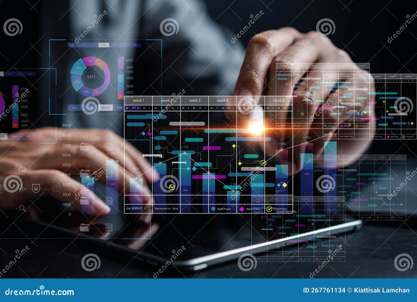 Analyst Working with Computer in Business Analytics and Data Management ...
