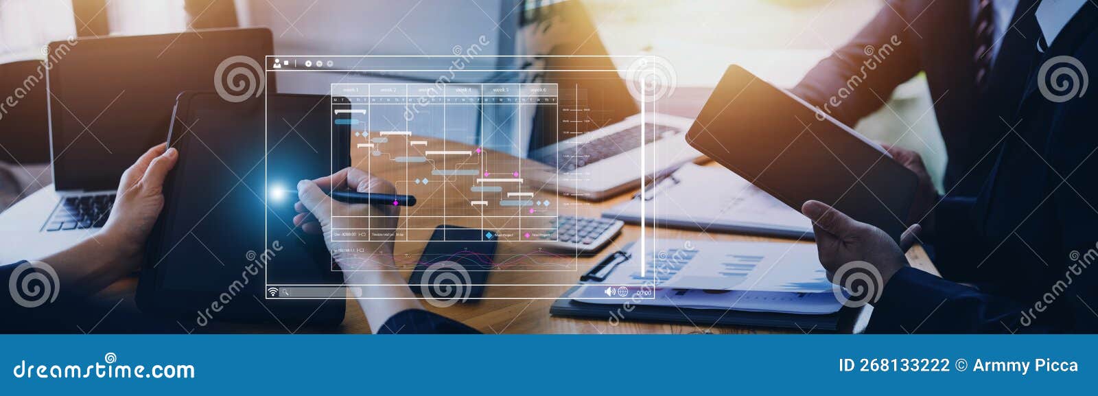 Analyst Working with Computer in Business Analytics and Data Management System To Make Report ...