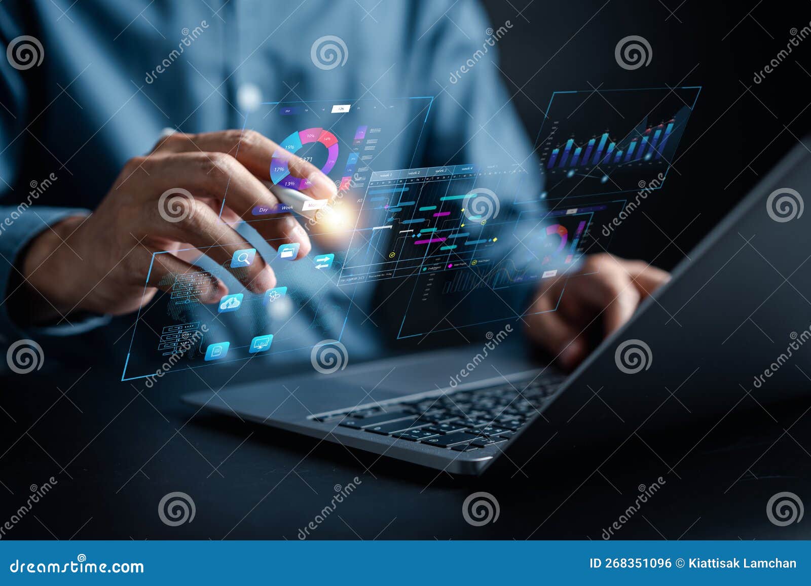 Analyst Working with Computer in Business Analytics and Data Management ...