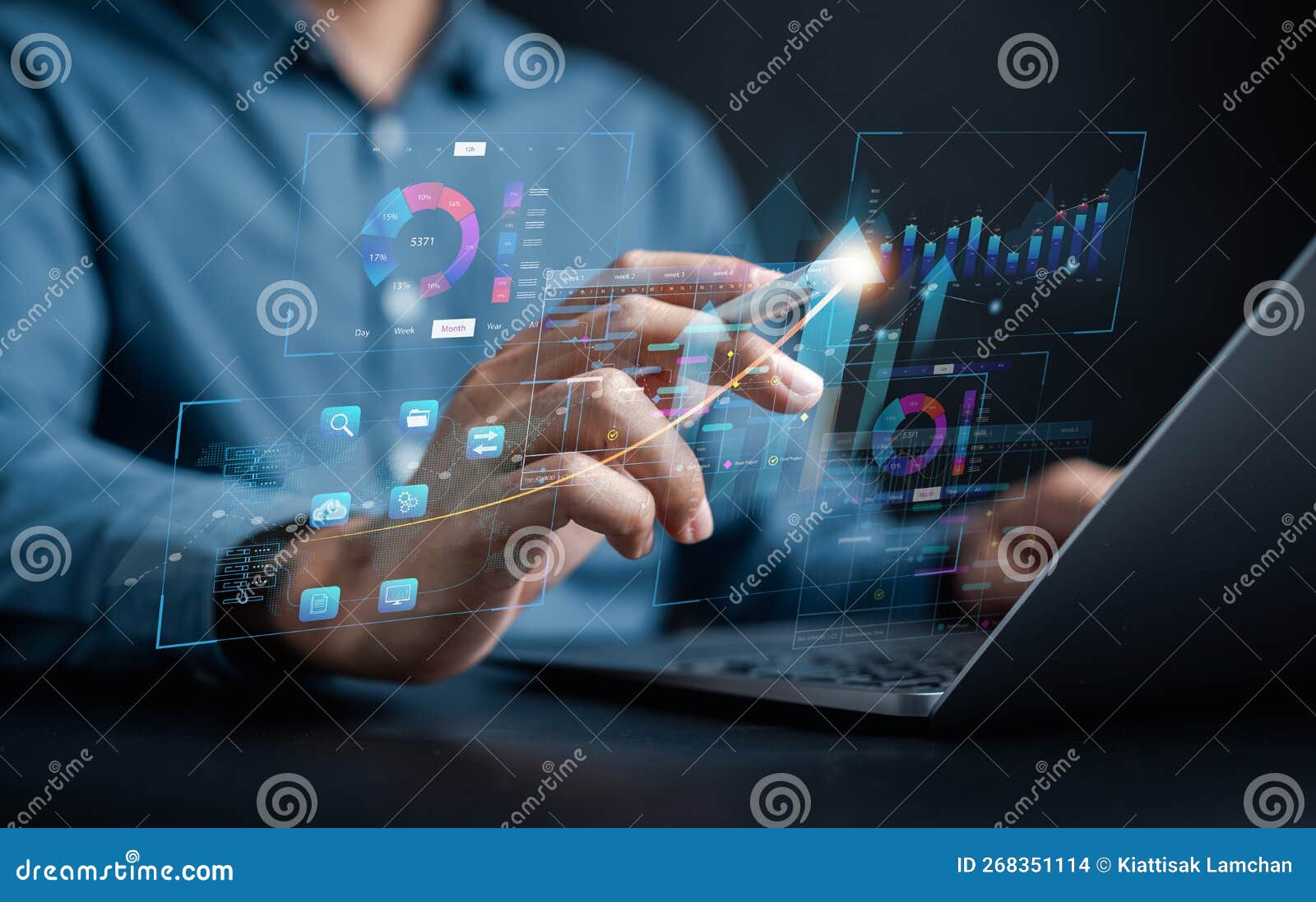 Analyst Working with Computer in Business Analytics and Data Management ...