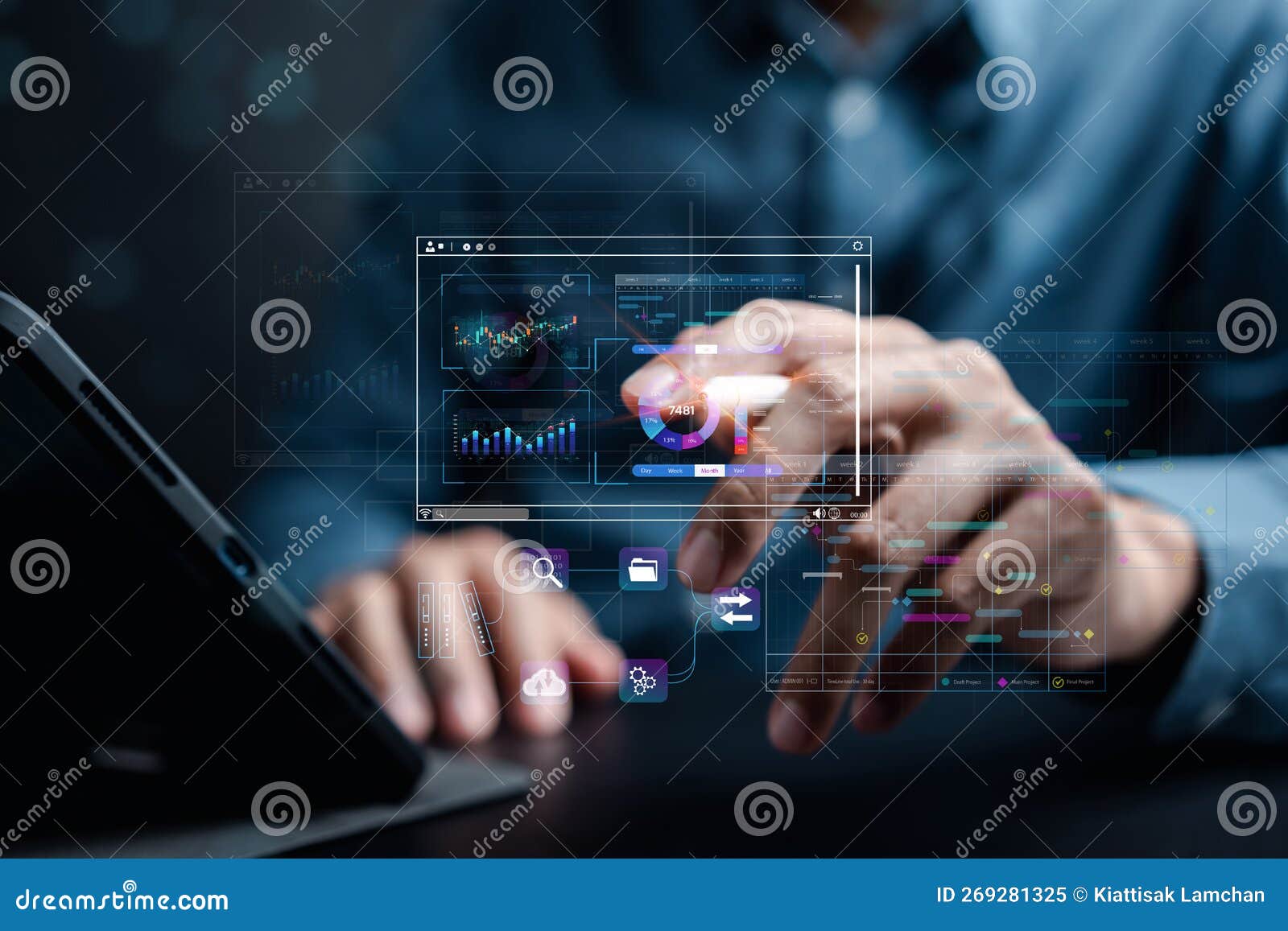 Analyst Working with Computer in Business Analytics and Data Management ...