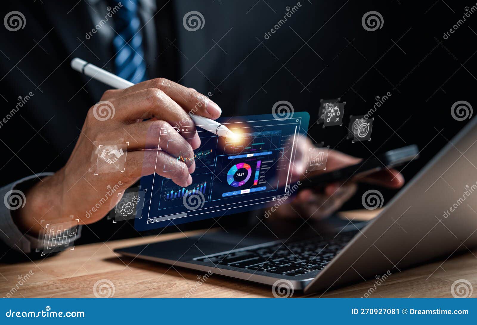 Analyst Working with Computer in Business Analytics and Data Management ...