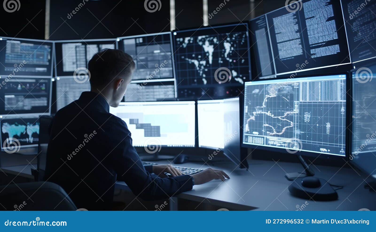 Analyst Working with Computer in Business Analytics and Data Management ...