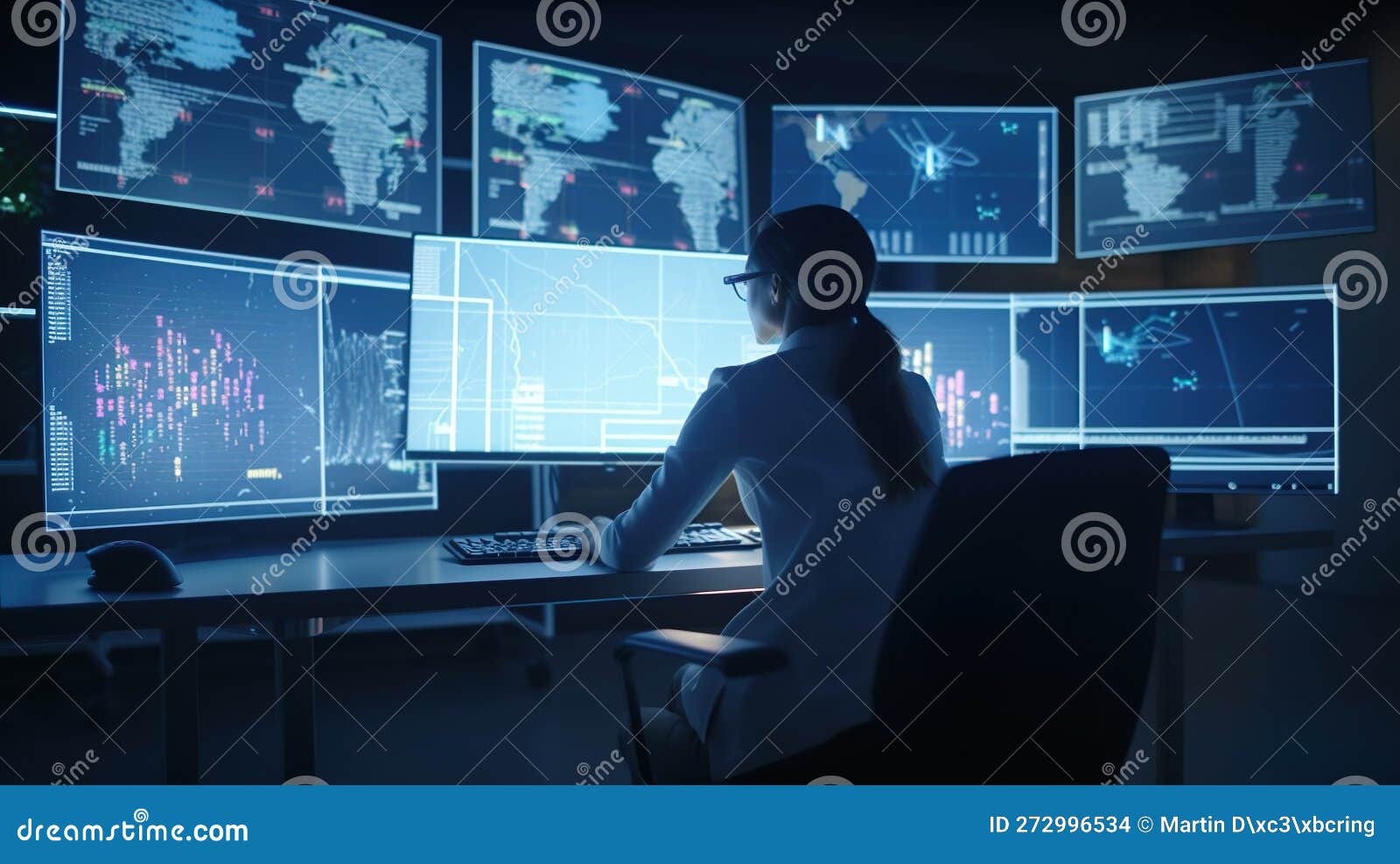 Analyst Working with Computer in Business Analytics and Data Management ...