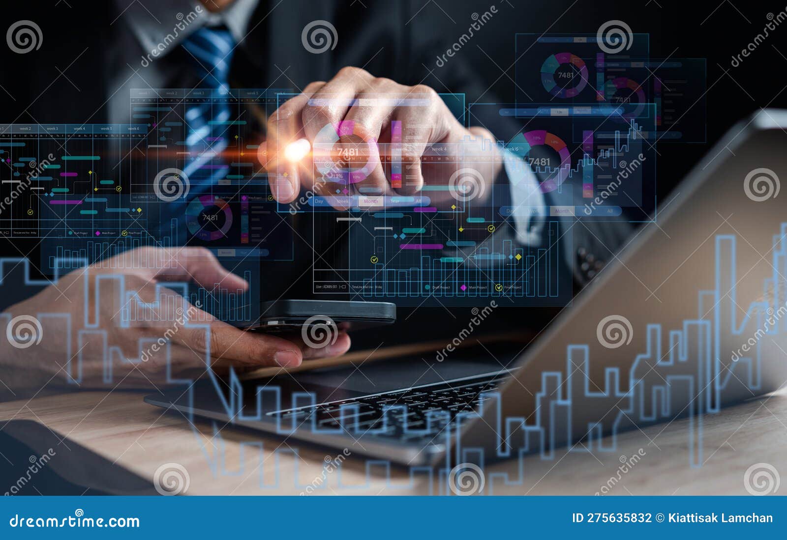 Analyst Working with Computer in Business Analytics and Data Management ...