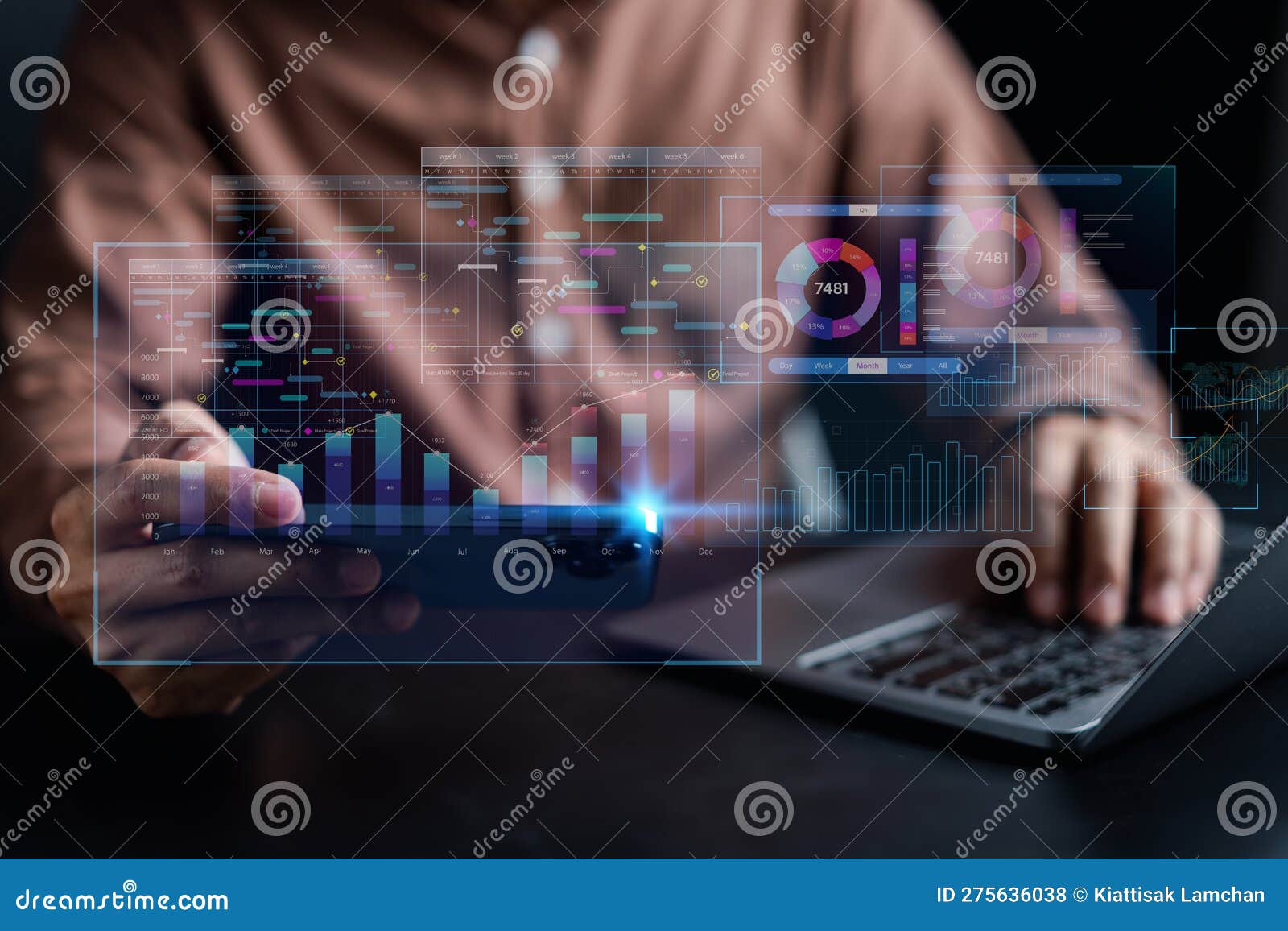 Analyst Working with Computer in Business Analytics and Data Management ...