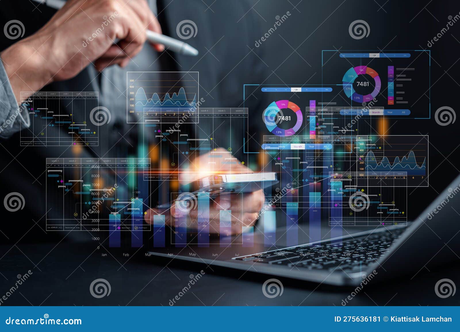 Analyst Working with Computer in Business Analytics and Data Management ...