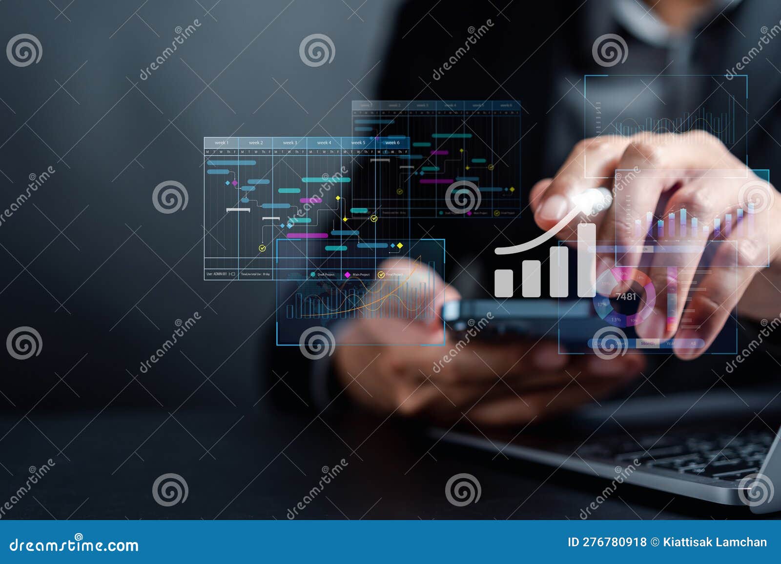 Analyst Working with Computer in Business Analytics and Data Management ...