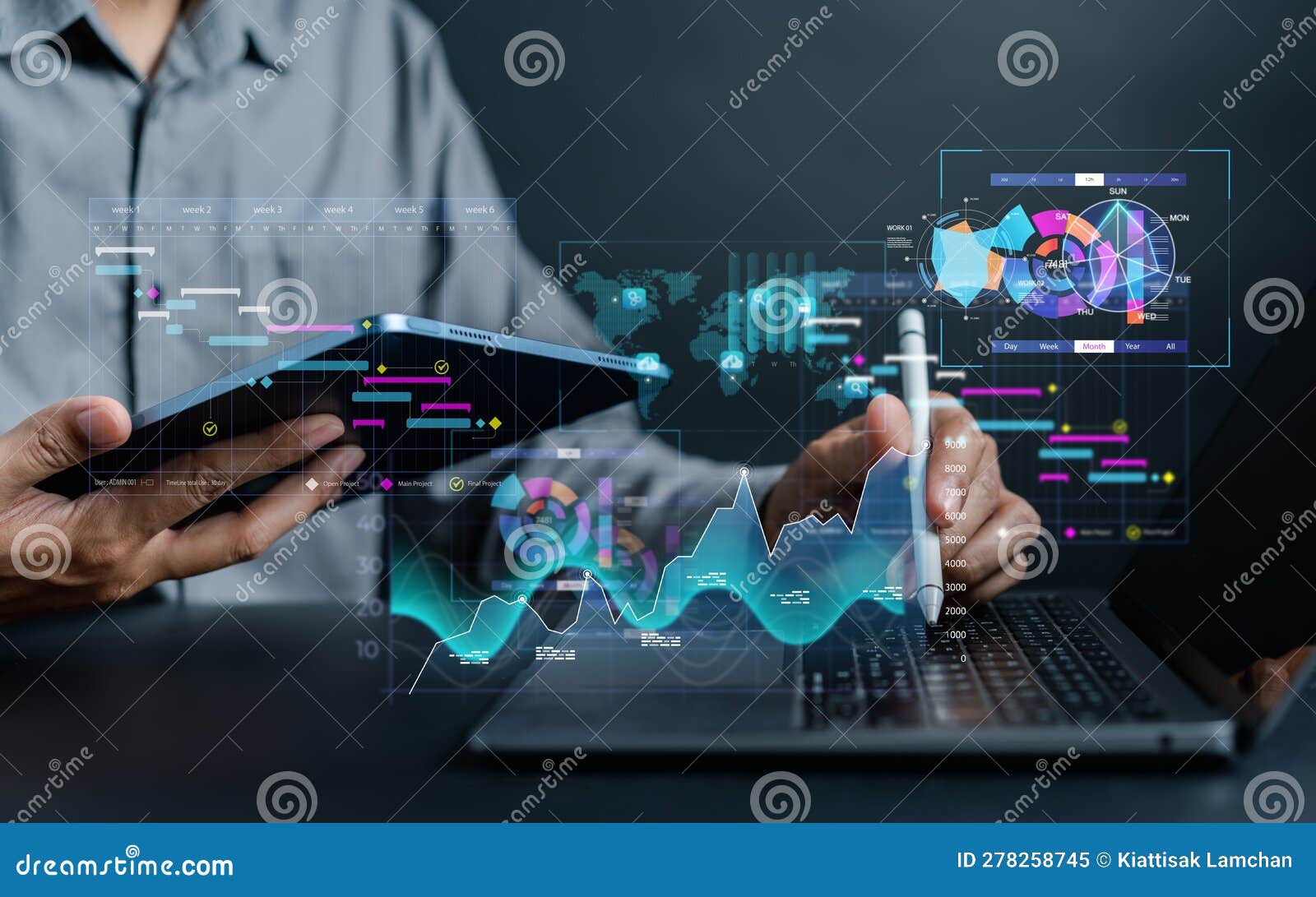 Analyst Working with Computer in Business Analytics and Data Management ...