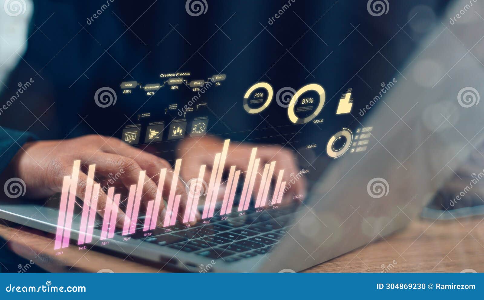 Analyst Working with Computer in Business Analytics and Data Management ...