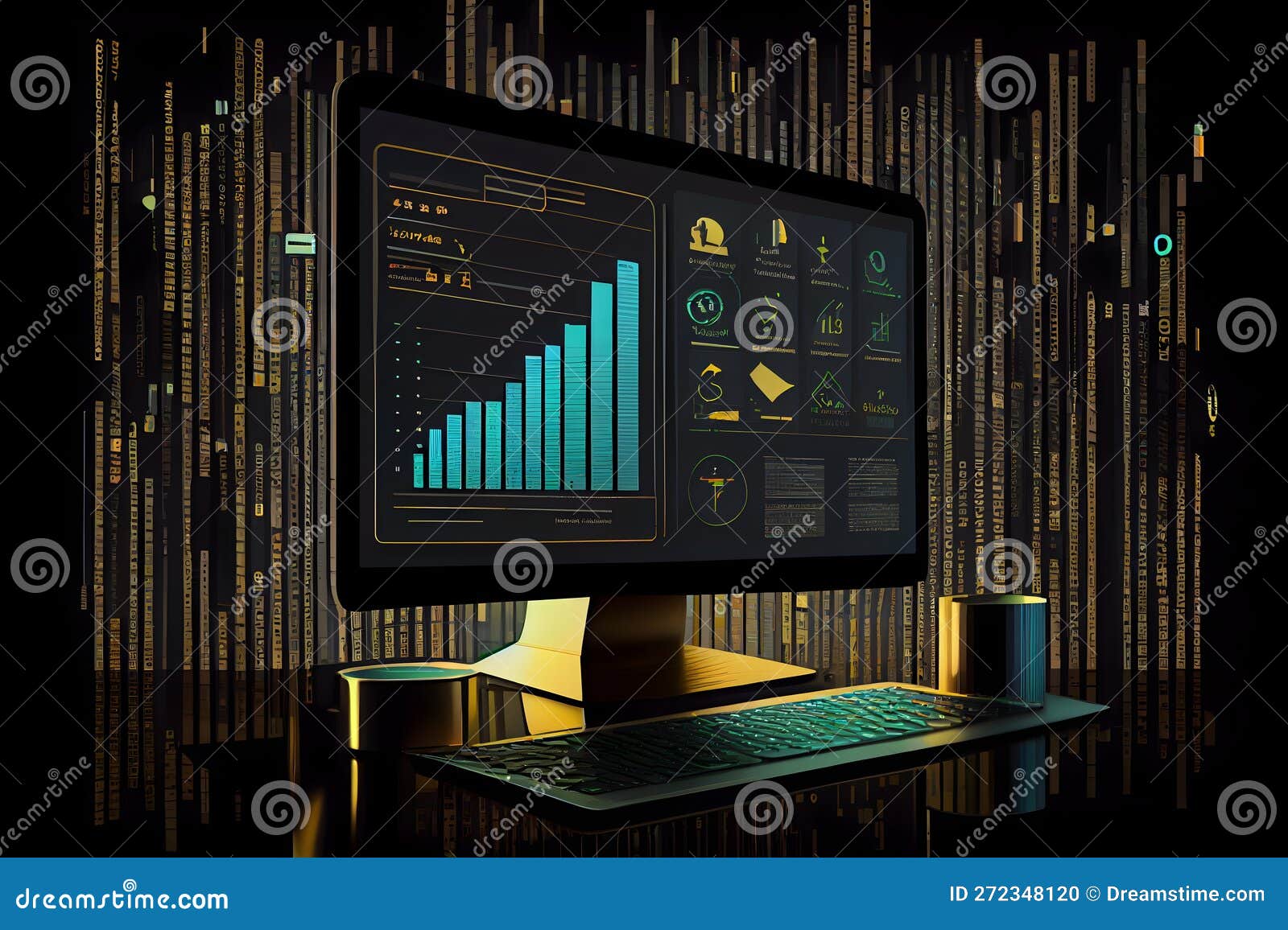 Analyst Working with Computer in Business Analytics and Data Management ...