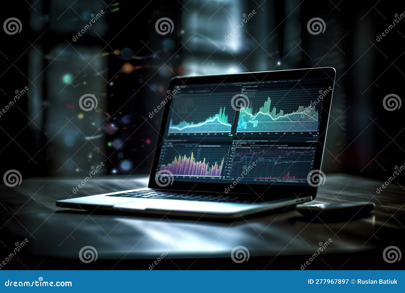 Analyst Working with Computer in Business. Management System To Make ...