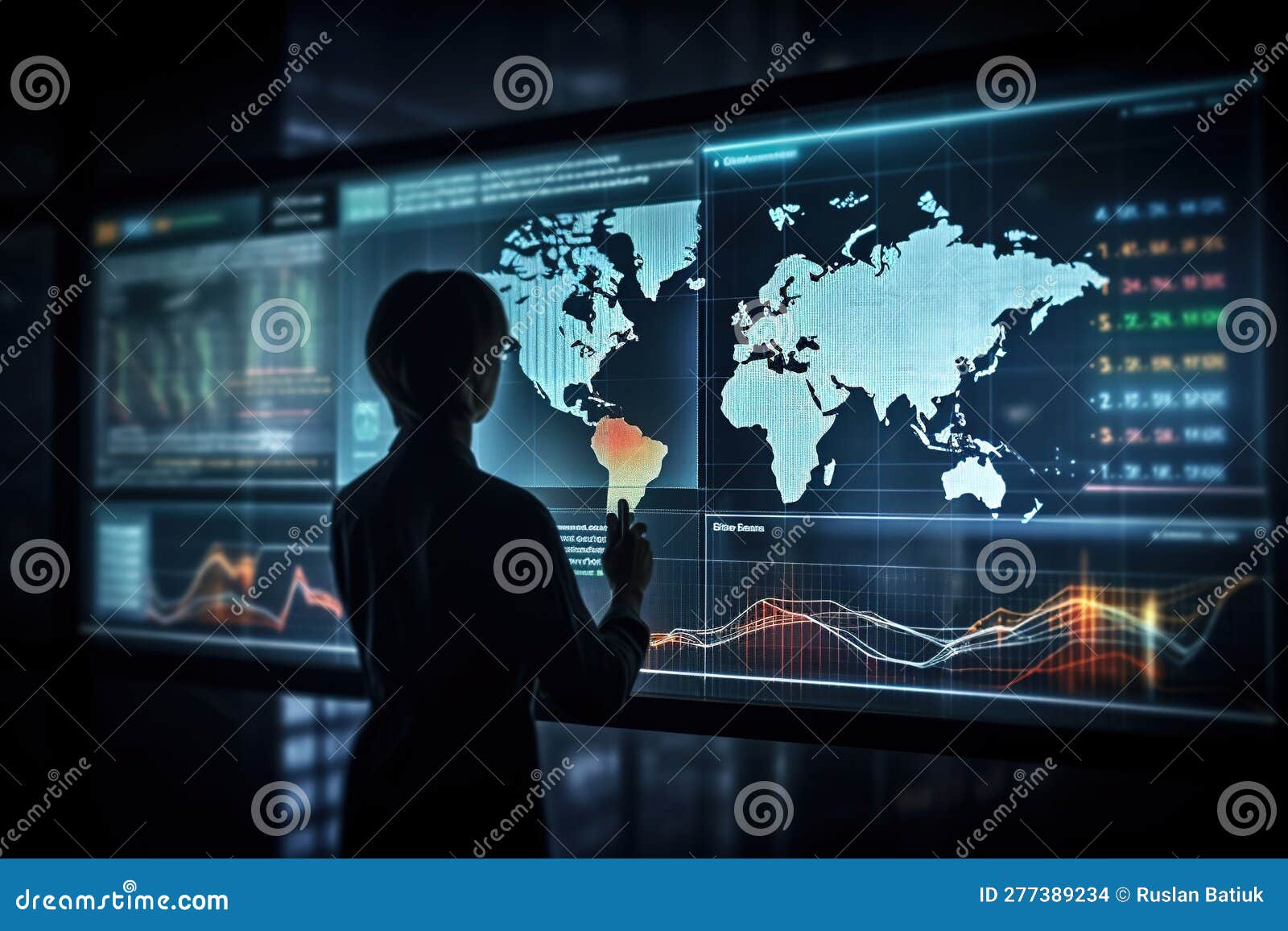 Analyst Working with Computer in Business. Management System To Make ...