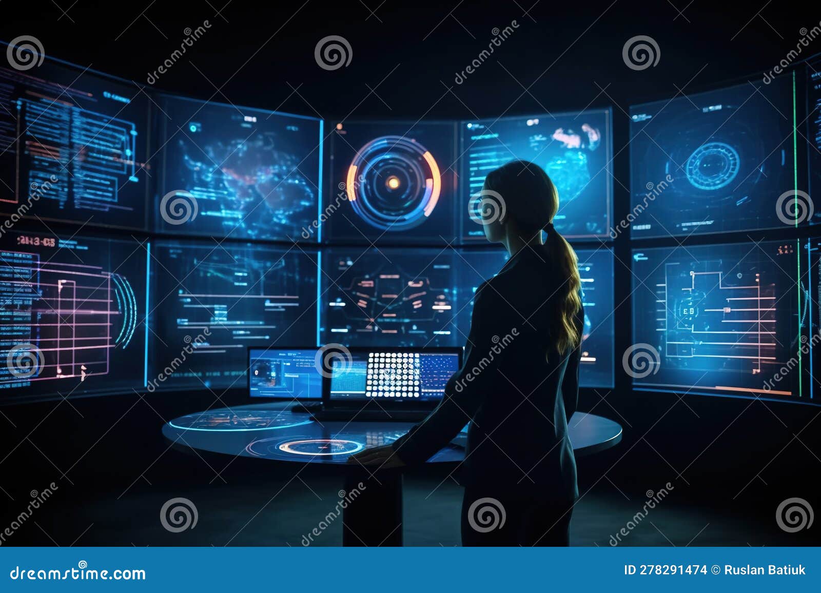 Analyst Working with Computer in Business. Management System To Make ...