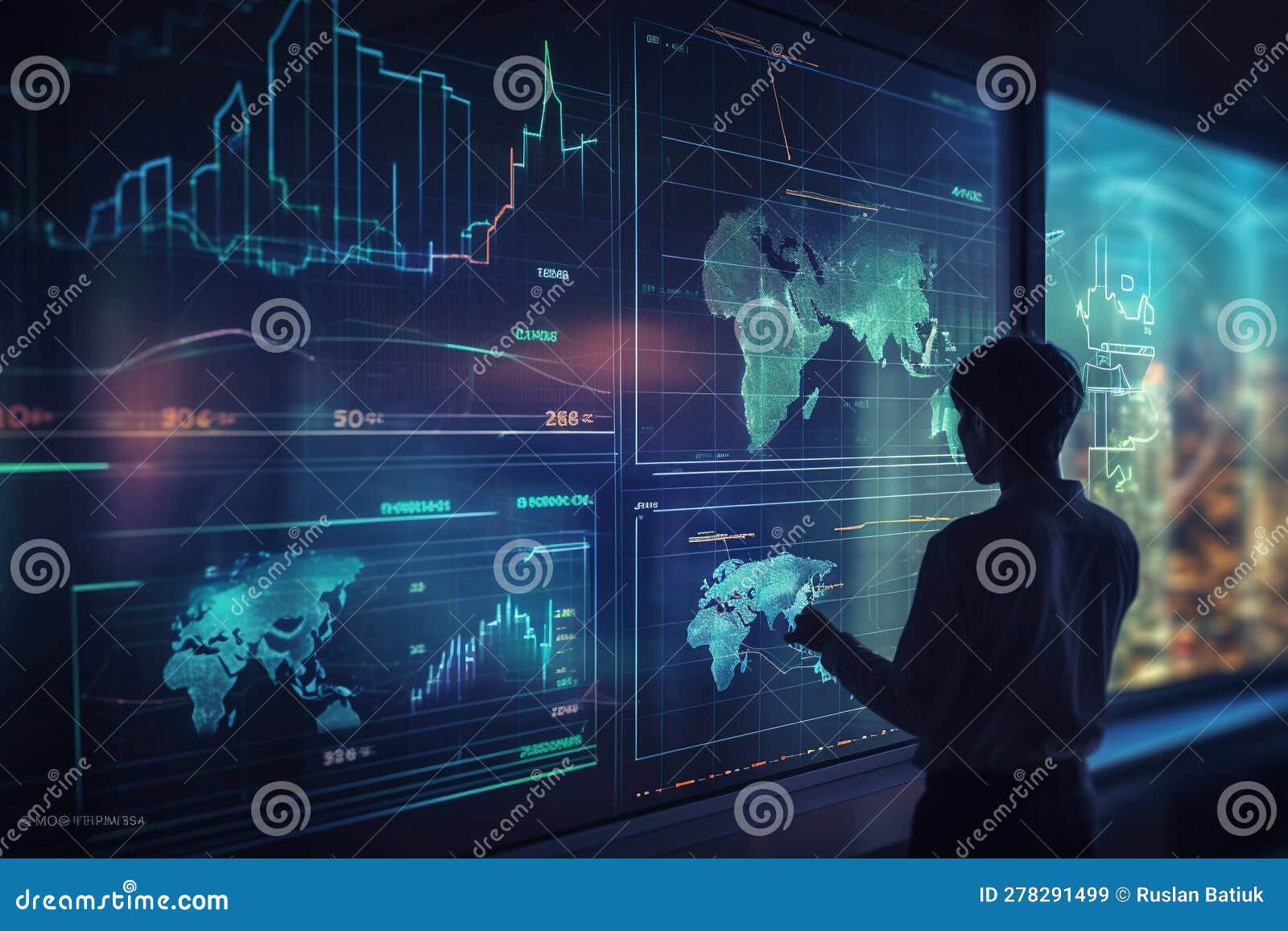 Analyst Working with Computer in Business. Management System To Make ...