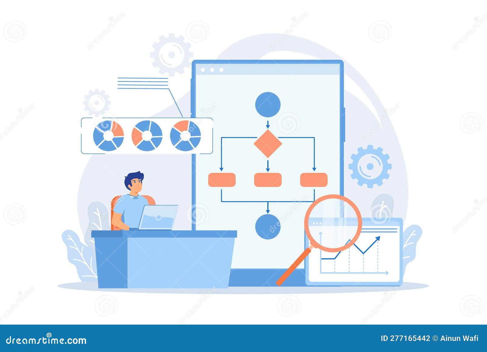 Analyst Working at Laptop with Automation Process. Business Process ... Analyst Working at Laptop with Automation Process. Business Process ...