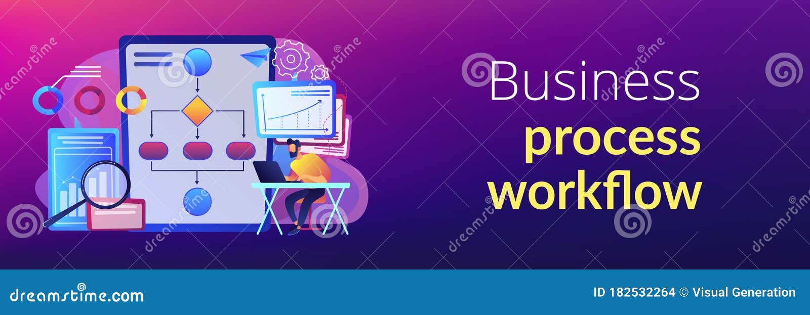 Business Process Automation BPA Concept Banner Header. Stock Vector ...