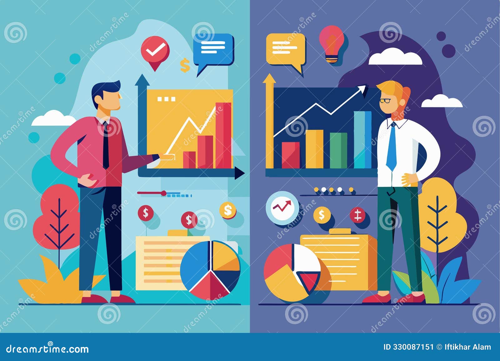 Analysts Present Visual Data Comparing Market Trends, Highlighting ...
