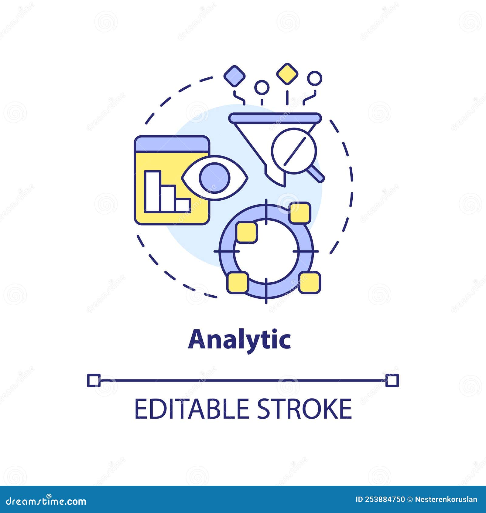 Analytic concept icon stock vector. Illustration of price - 253884750