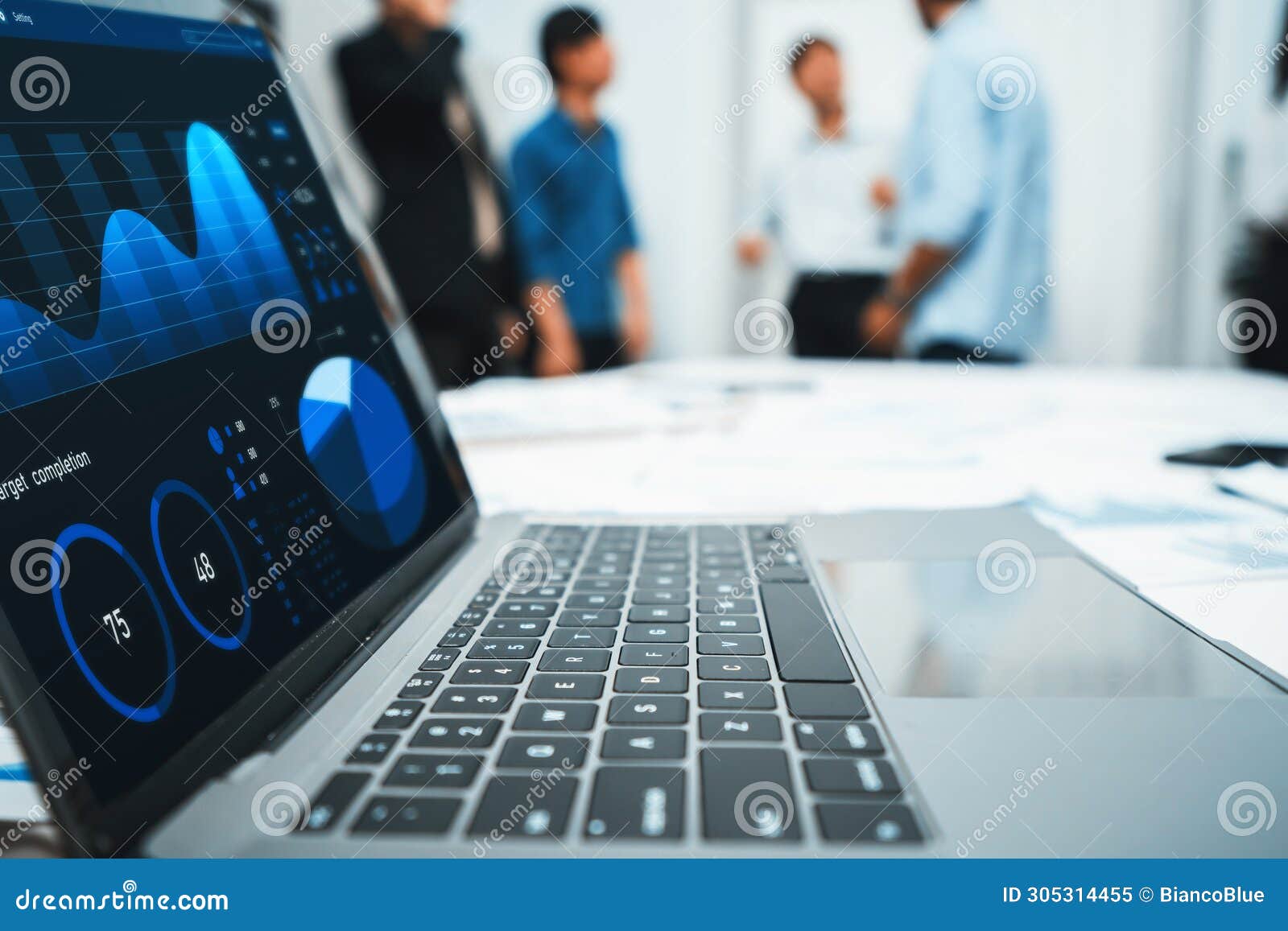 Analytic Database by BI Fintech Dashboard Displayed on Laptop. Prudent ...