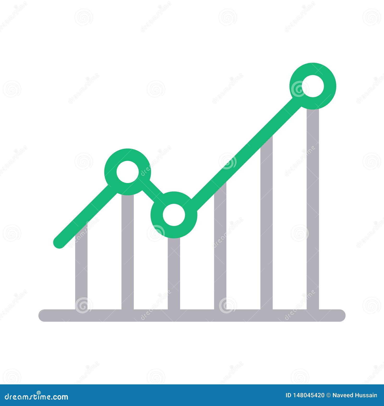 Analytic Graph Thin Color Line Vector Icon Stock Illustration ...
