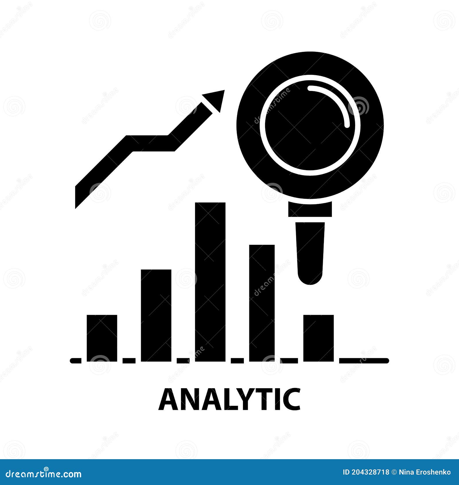 Analytic Icon, Black Vector Sign with Editable Strokes, Concept ...