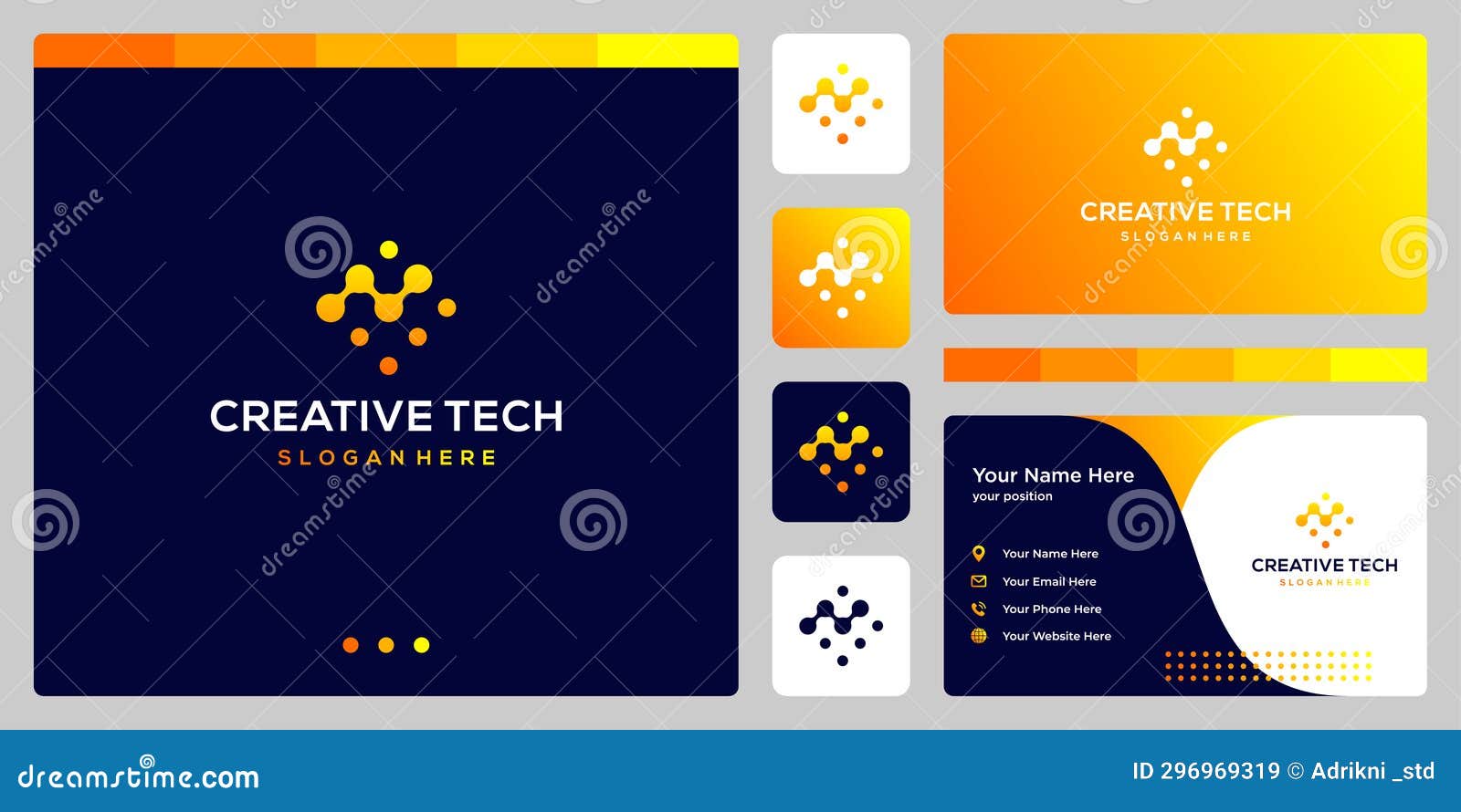 Analytic Logo with Tech Style and Gradient Color. Business Card Stock ...