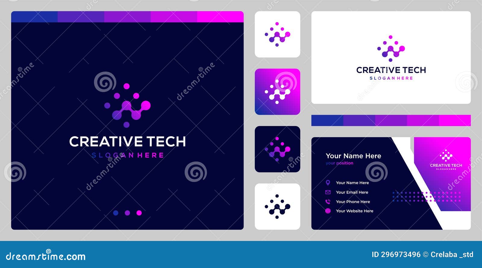 Analytic Logo with Tech Style and Gradient Color. Business Card Stock ...