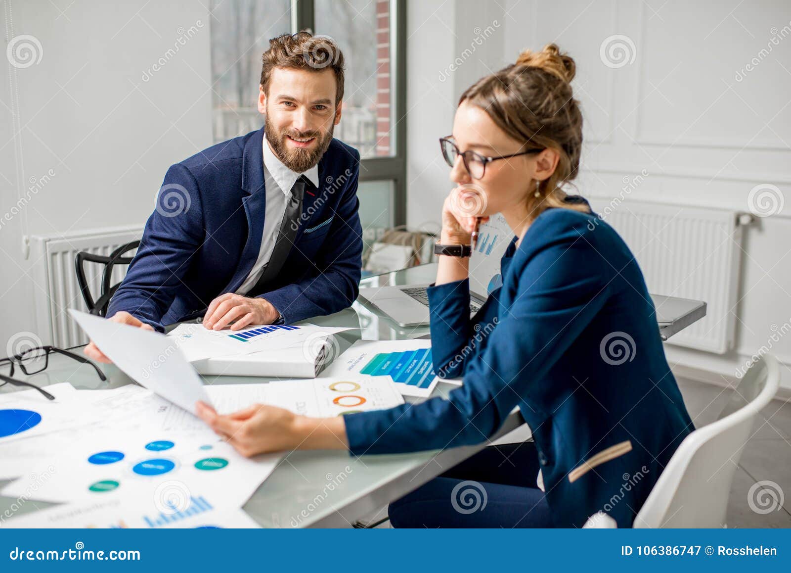 Analytic Managers Team Working at the Office Stock Image - Image of ...